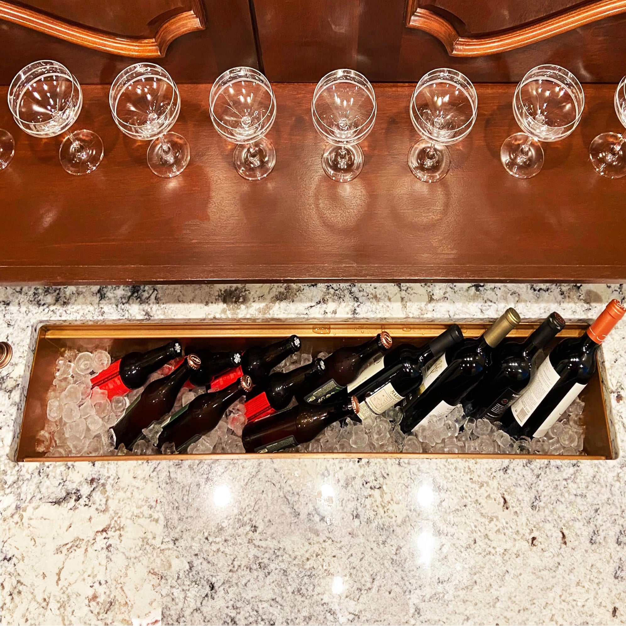 Beverage Ice Trough Sink - Stainless