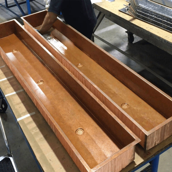 Custom Trough Sink - Custom Size - USA Copper - Havens | Luxury Metals