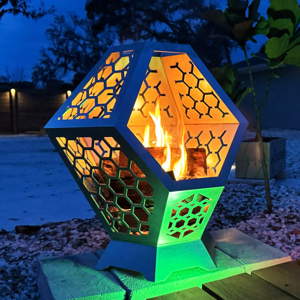 Geo Fire Pit - USA MAde - Havens | Luxury Metals