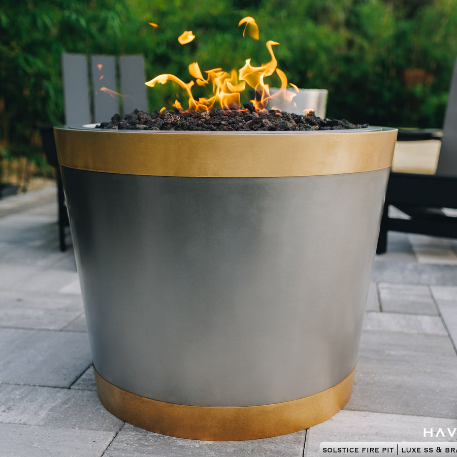 Solstice Fire Pit - Stainless - Havens | Luxury Metals