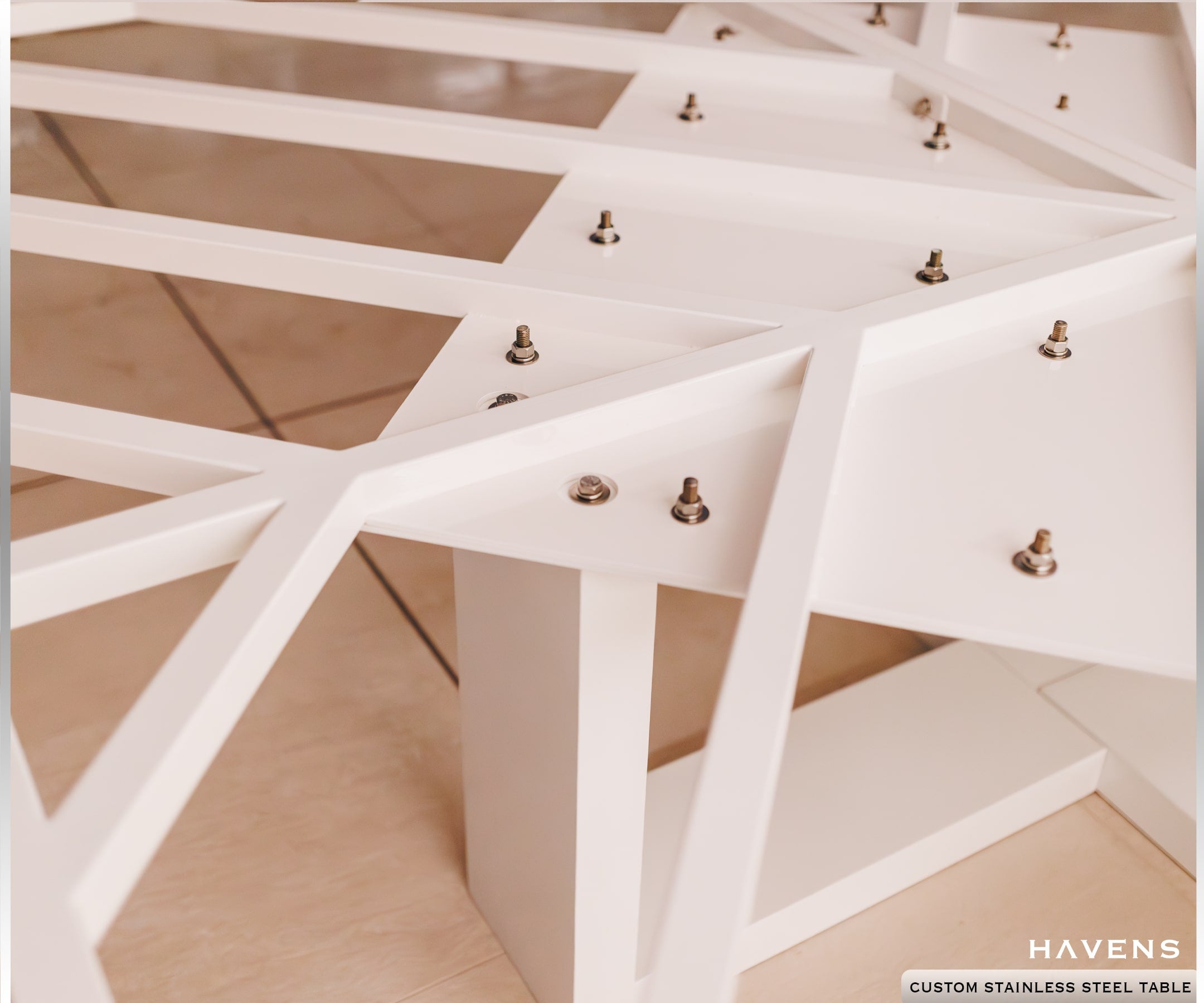 Custom Stainless Steel Table - Any Size - USA Made - Havens | Luxury Metals