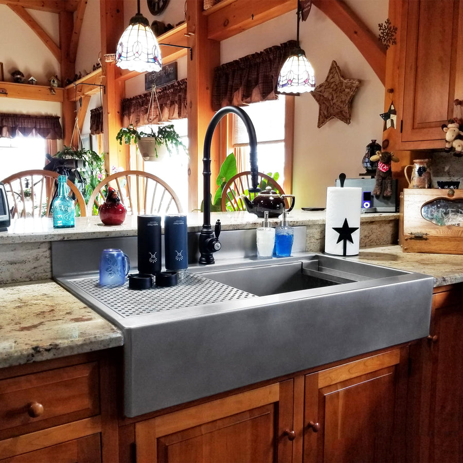 Topmount Farmhouse Sink - Stainless Steel - USA Made - Havens | Luxury ...