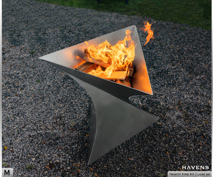 Trinity Fire Pit - Stainless Steel - Havens | Luxury Metals