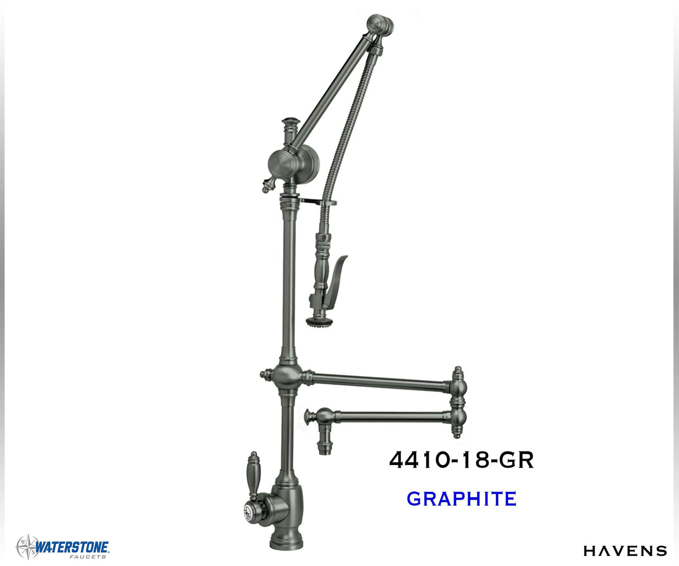 Waterstone Traditional Gantry Faucet – Articulated Spout 4410-18 - USA ...