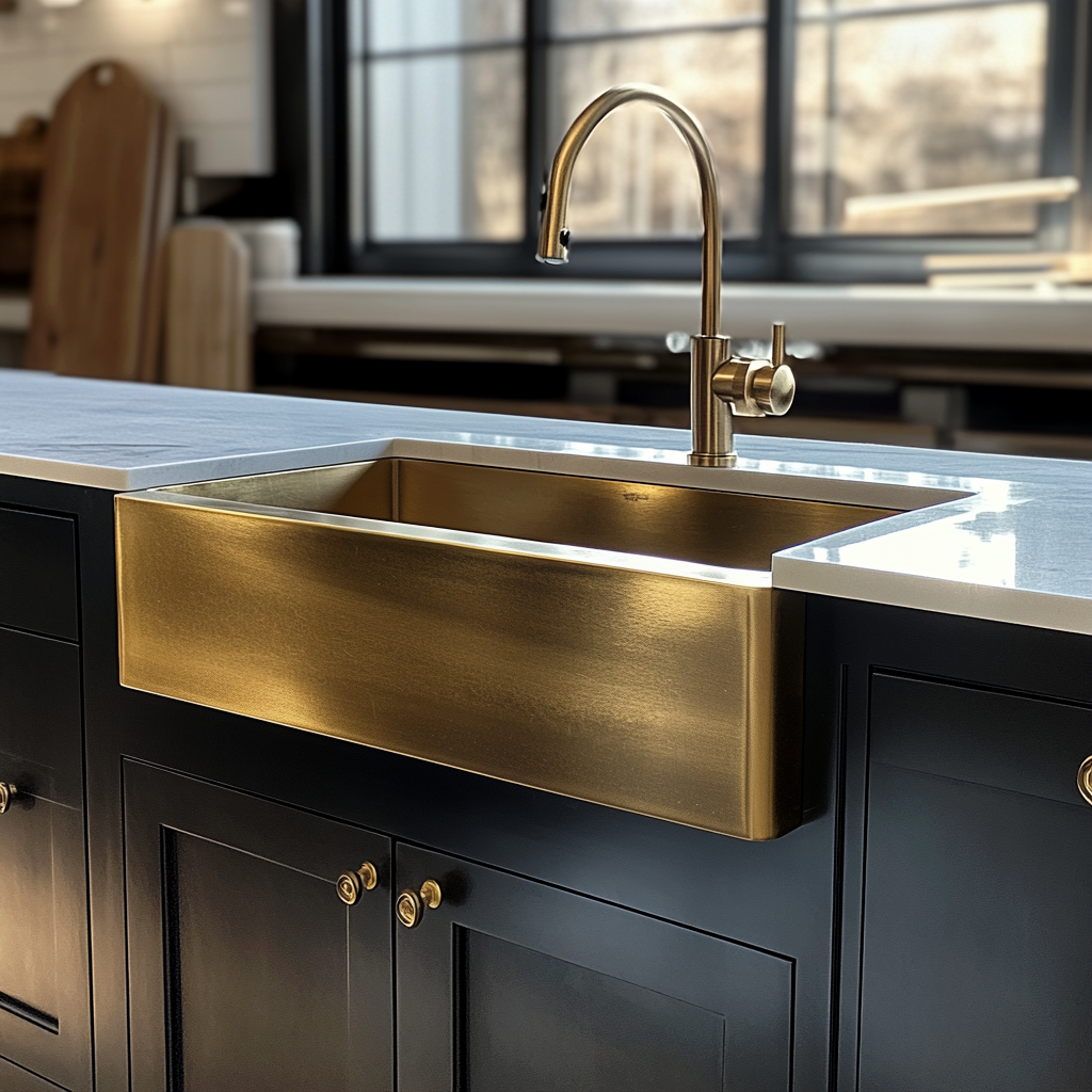 Heritage Farmhouse Sink - Brass - USA Made - Havens | Luxury Metals