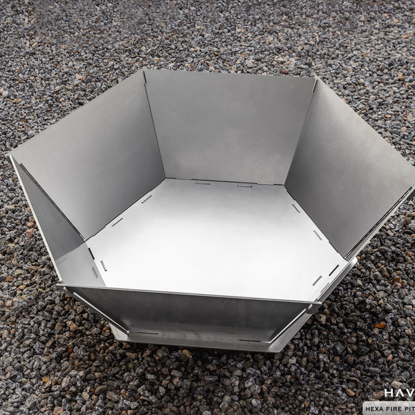 Hexa Fire Pit - Stainless Steel - Havens | Luxury Metals