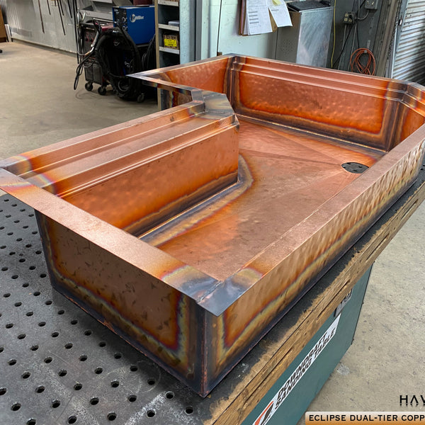 Custom Corner Sink - Any Size - Copper - USA Made - Havens | Luxury Metals