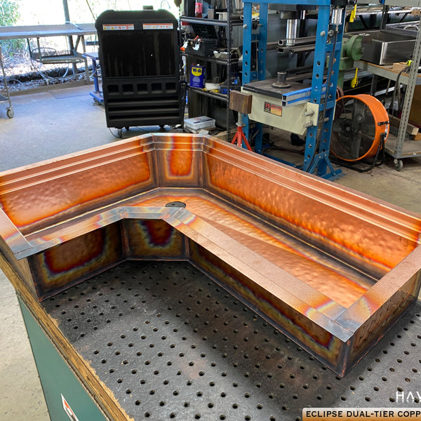 Custom Corner Sink - Pure Copper - Havens | Luxury Metals