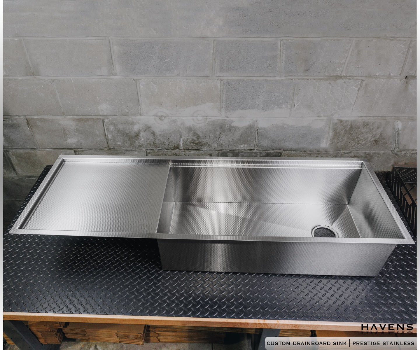 Custom Drainboard Sink - Stainless - Havens | Luxury Metals