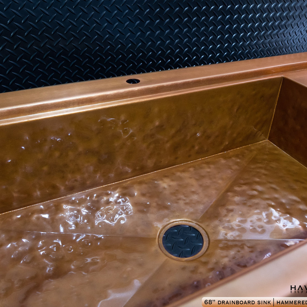 Custom Drainboard Sink - Pure Copper - USA MAde - Havens | Luxury Metals