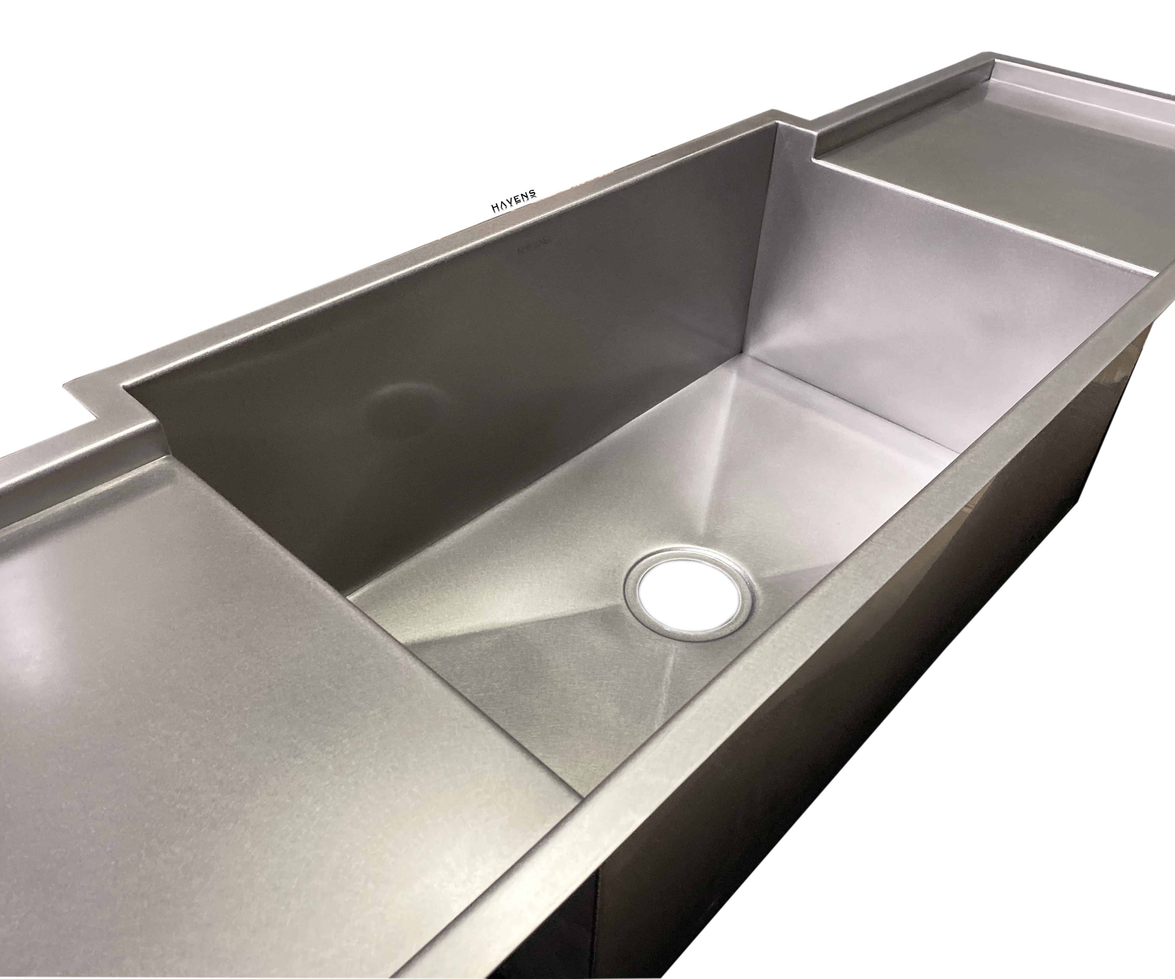 Custom Double Drainboard Sink - Stainless - USA - Havens | Luxury Metals