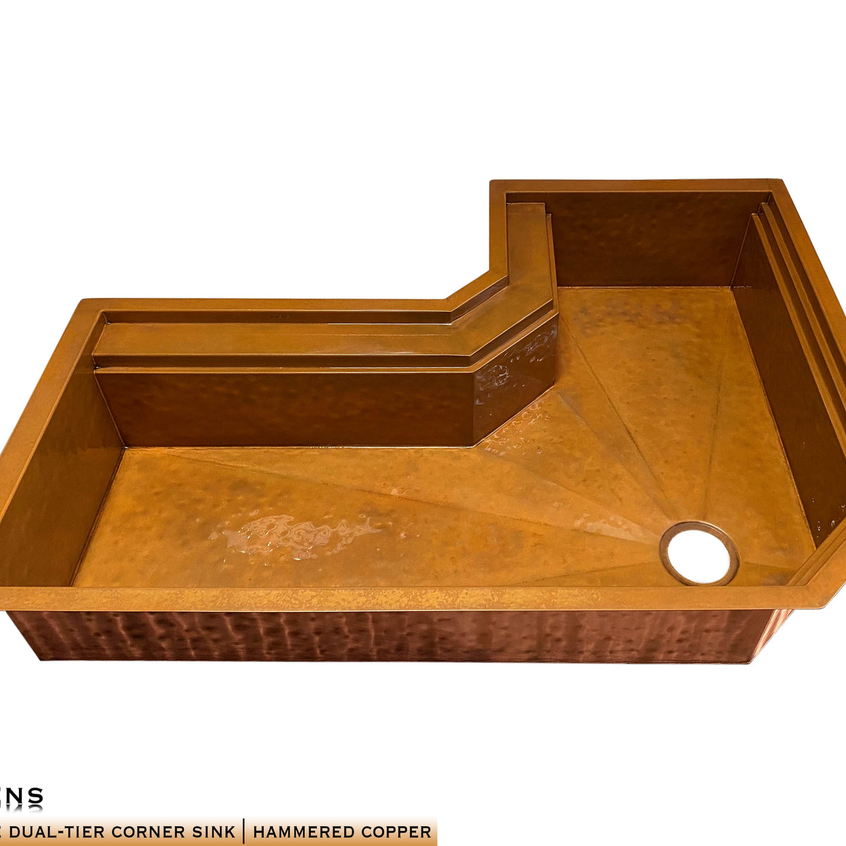 Custom Corner Sink - Pure Copper - Havens | Luxury Metals