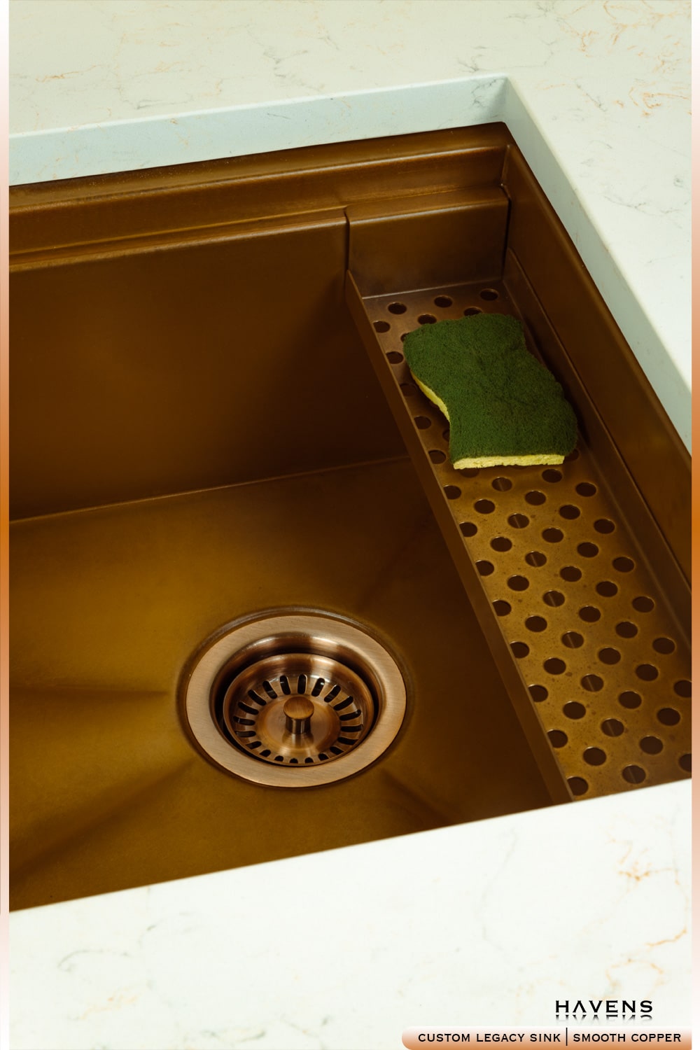 Sponge Caddy | Sink Accessory | Pure Copper - Havens | Luxury Metals