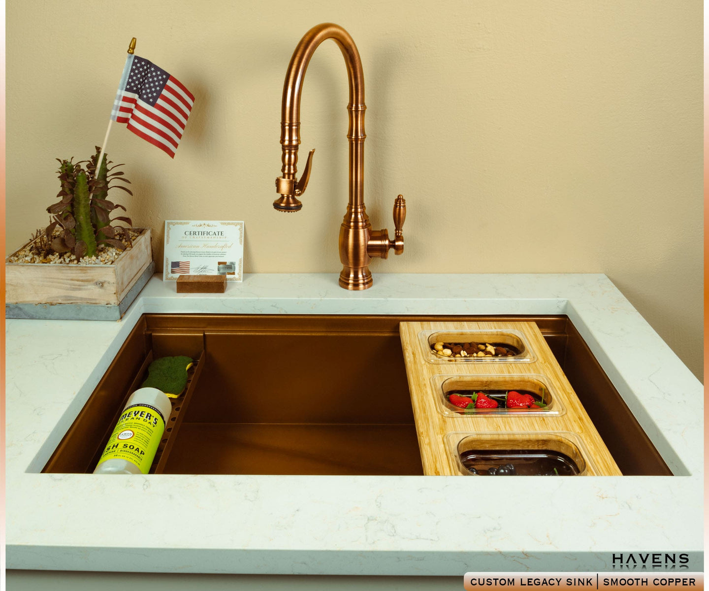 Sponge Caddy | Sink Accessory | Pure Copper - Havens | Luxury Metals