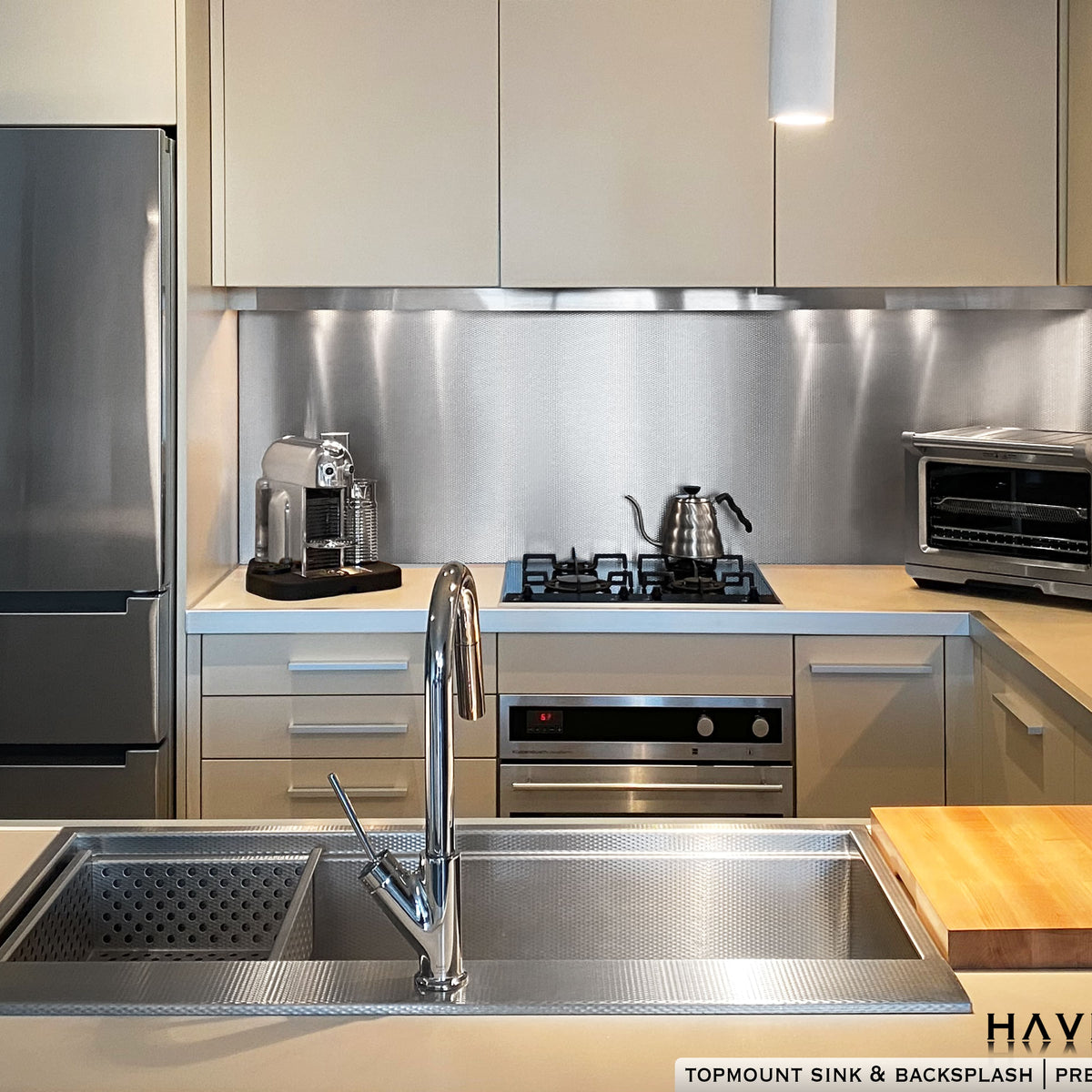 Custom Stainless Steel Kitchen Backsplash - Any Size - Havens | Luxury ...