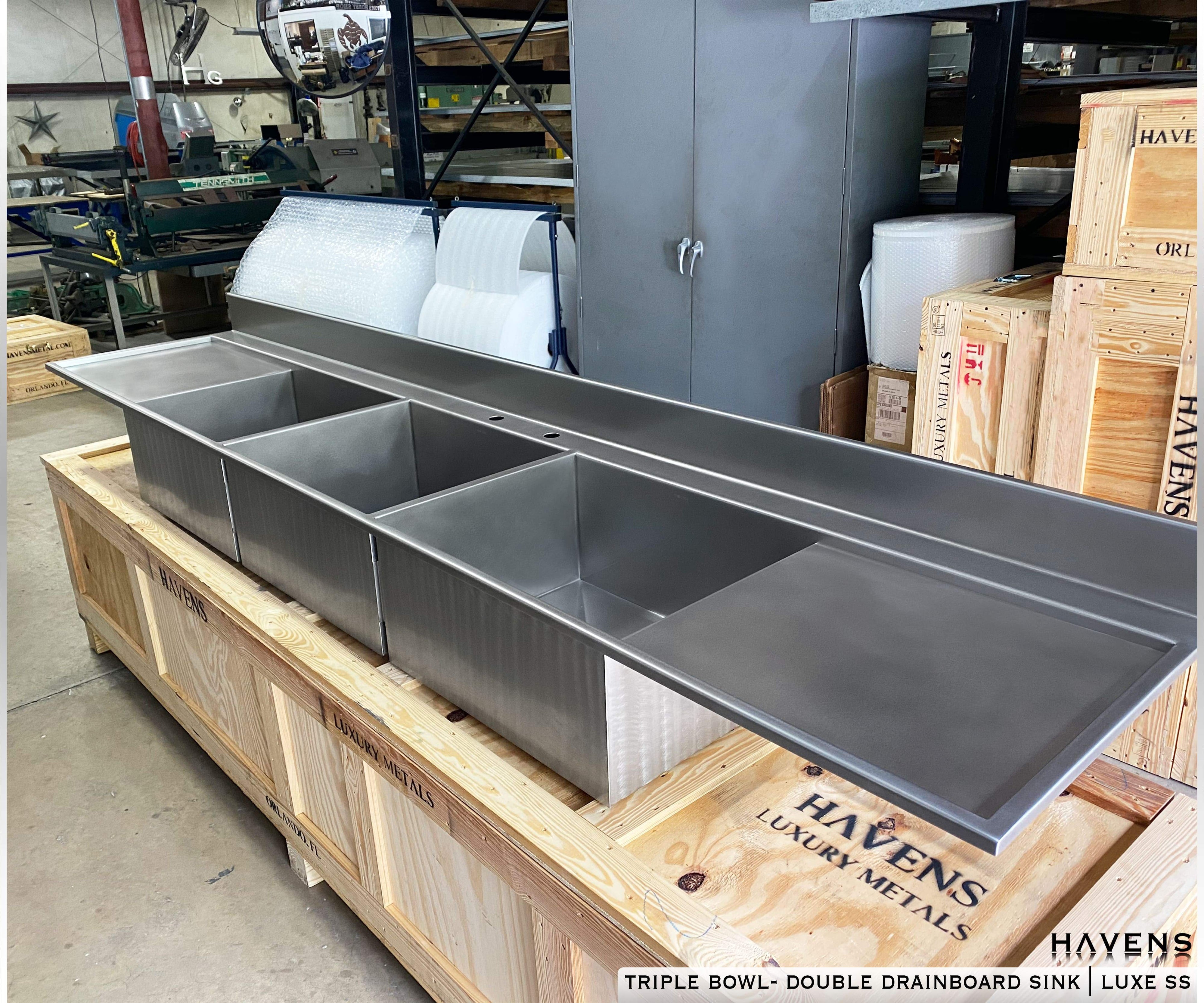 Custom Drainboard Sink - Stainless Steel - USA Made - Havens | Luxury ...