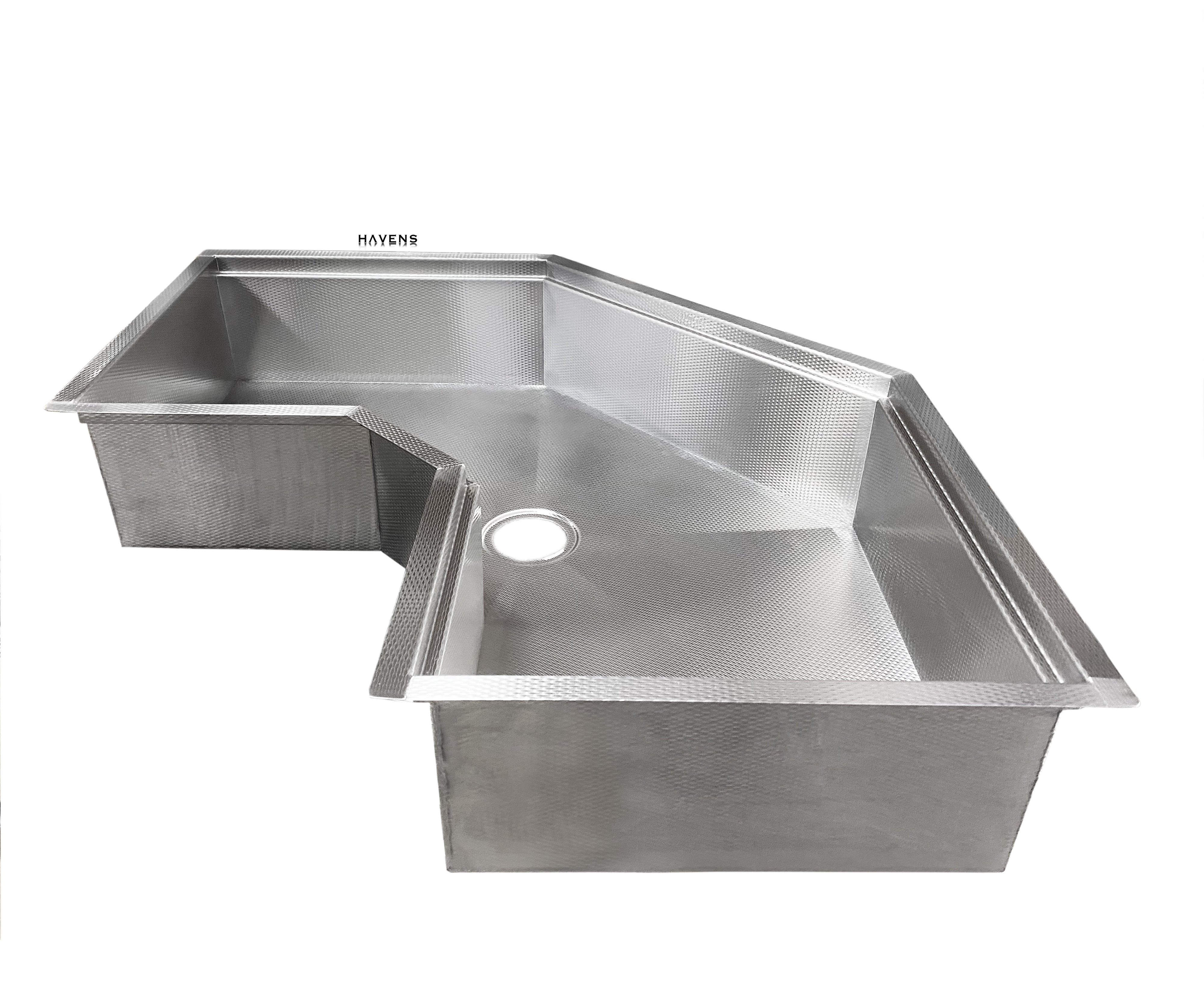 Custom Corner Sink - Stainless - Havens | Luxury Metals