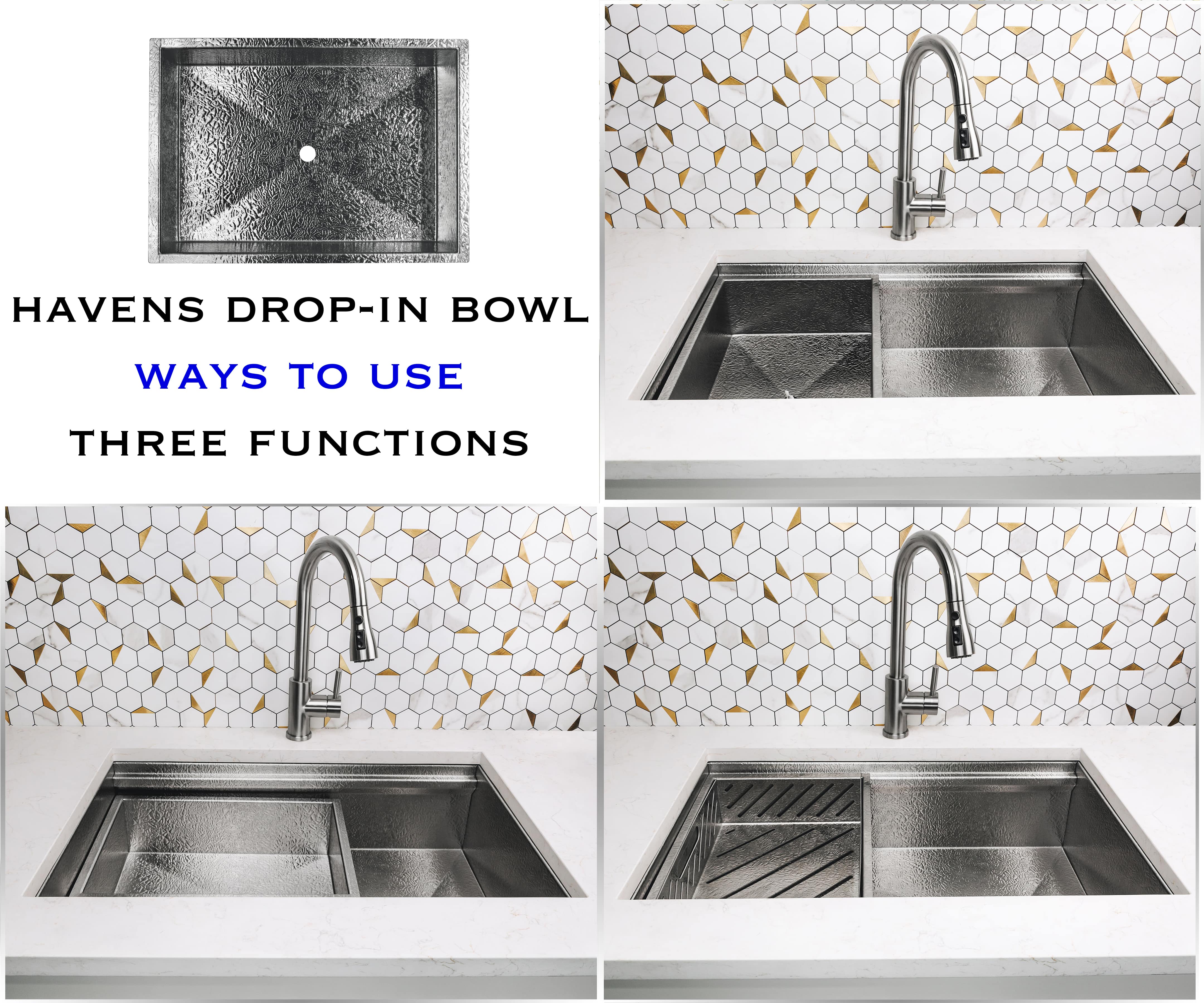 Drop In Bowl | Sink Accessory | Stainless - Havens | Luxury Metals