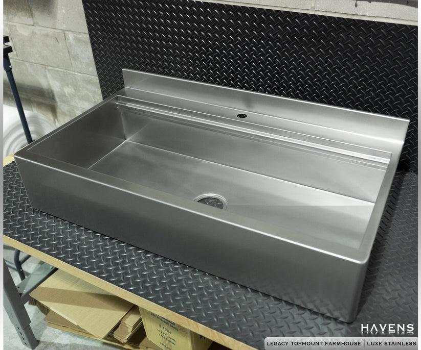 Topmount Farmhouse Sink - Stainless Steel - USA Made - Havens | Luxury ...