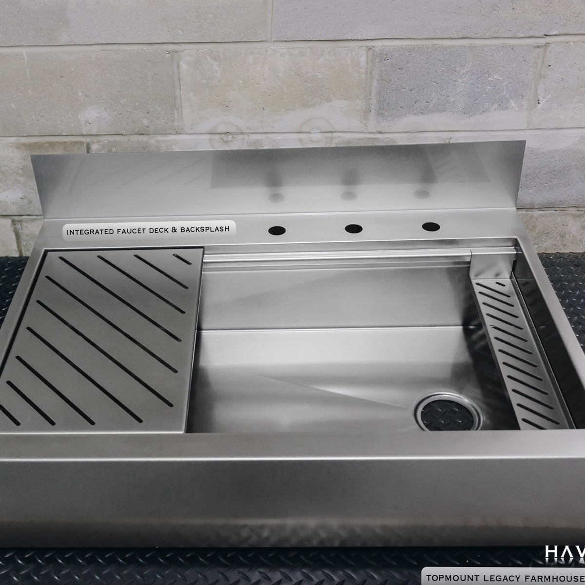 Topmount Farmhouse Sink - Stainless Steel - USA Made - Havens | Luxury ...