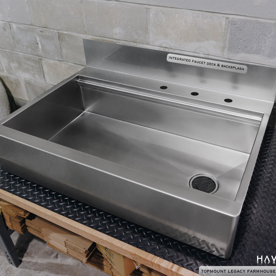 Topmount Farmhouse Sink - Stainless Steel - USA Made - Havens | Luxury ...